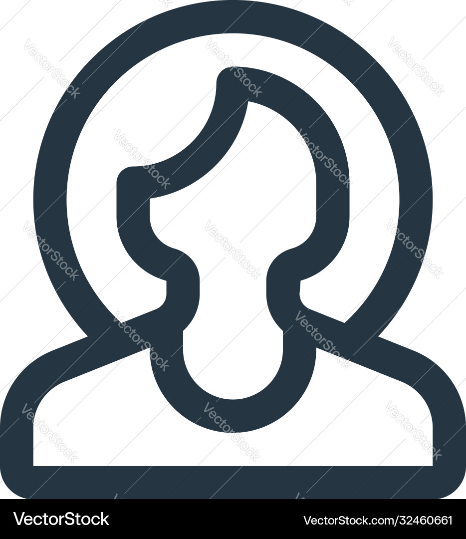 Female icon isolated on white background outline Vector Image