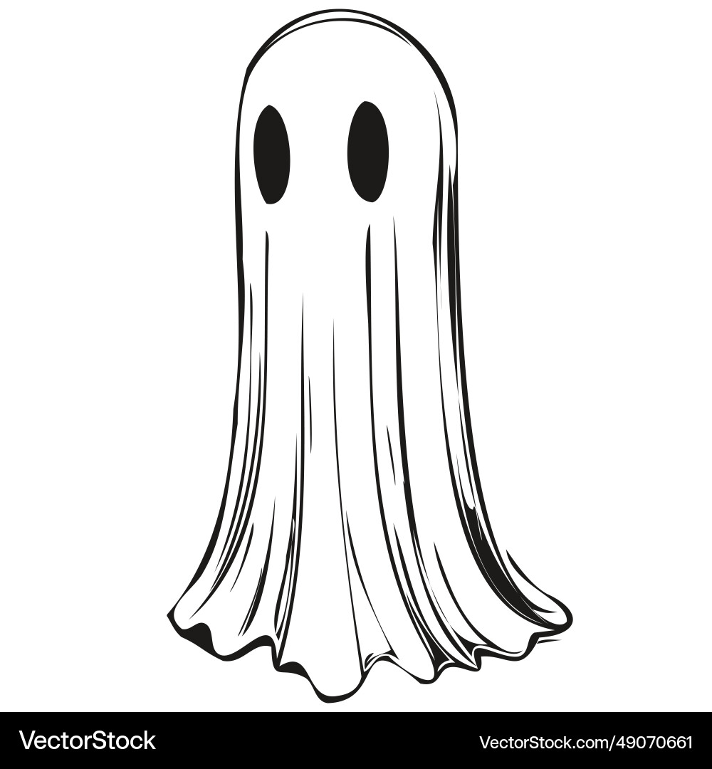 Ghostly entity in hand-drawn style for halloween Vector Image