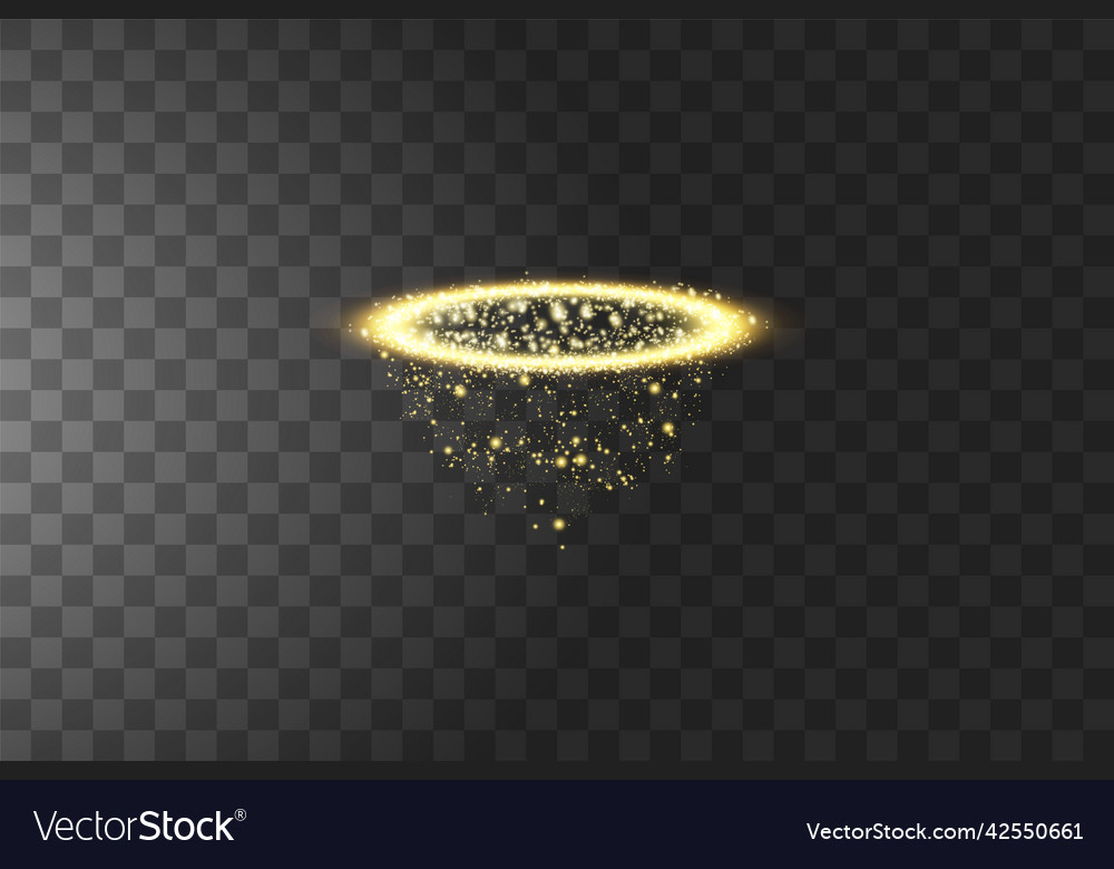 Golden halo angel ring isolated on black Vector Image Golden halo angel ring isolated on black Vector Image