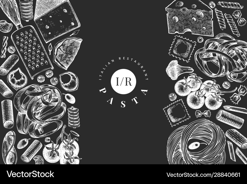 Italian pasta wits additions design template hand Vector Image