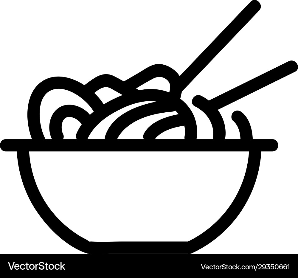 Ramen icon isolated contour symbol Royalty Free Vector Image