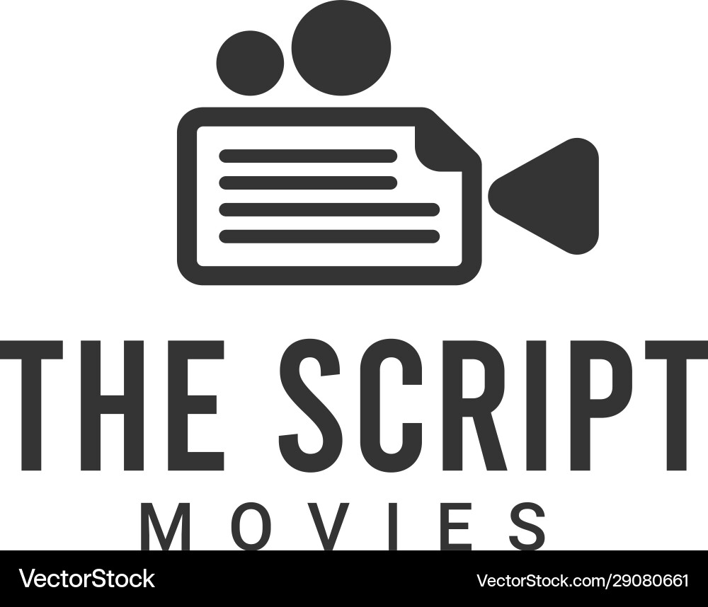 Script film maker logo design film strip Vector Image