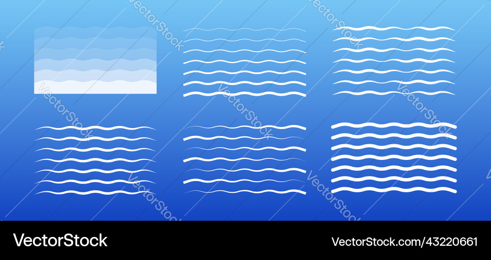 Sea line wave icon clean water Royalty Free Vector Image