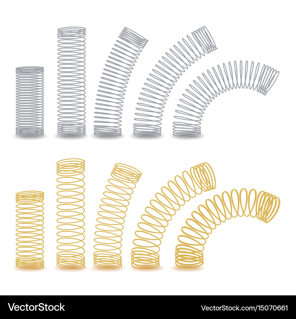 Spiral flexible wire metal spiral spring Vector Image