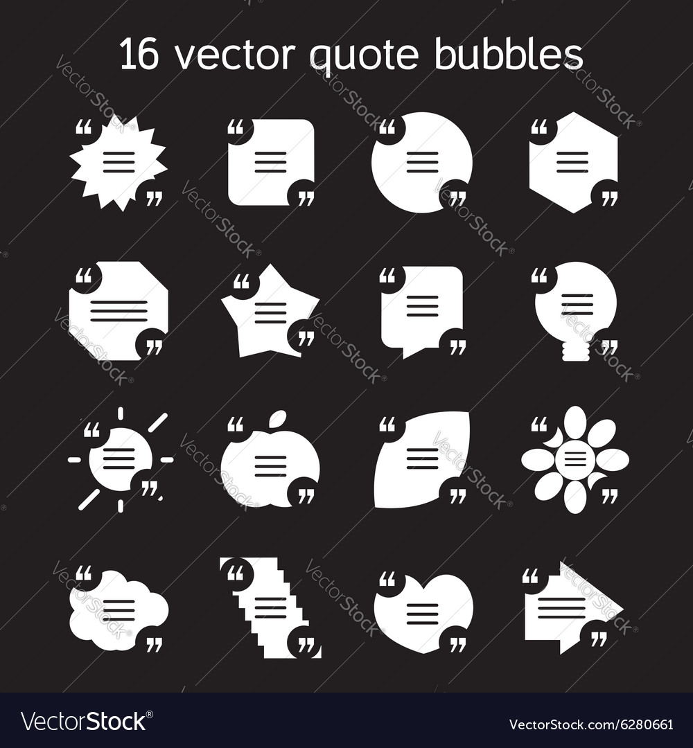 Square quote text bubbles set Royalty Free Vector Image