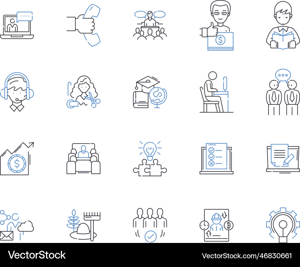 Trade industry line icons collection export Vector Image