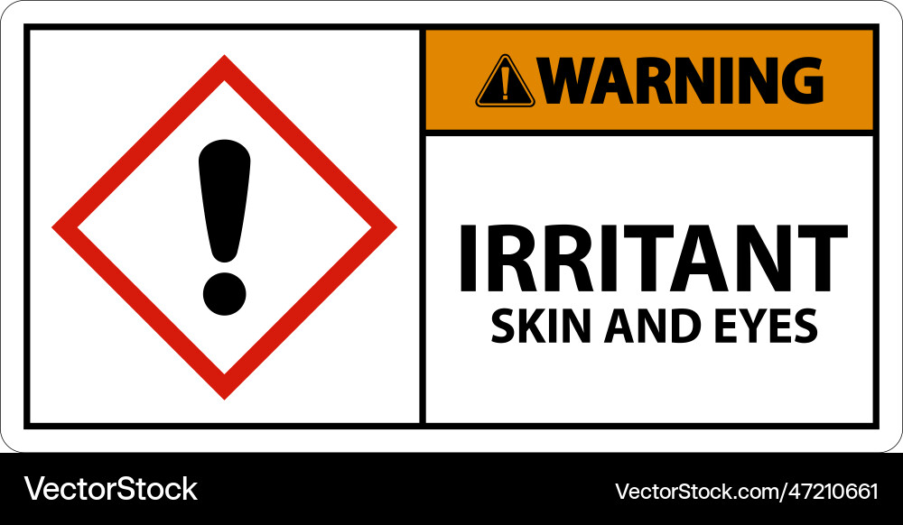 Warning irritant ghs sign on white background Vector Image