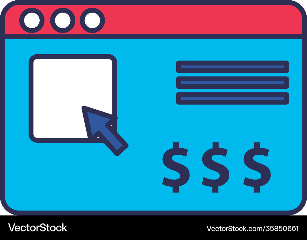 Webpage template with money symbols flat style Vector Image