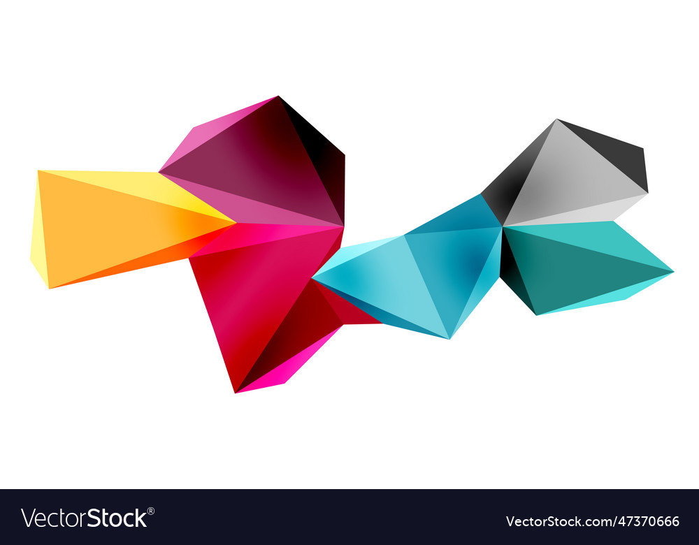 3d low poly triangle design elements Royalty Free Vector