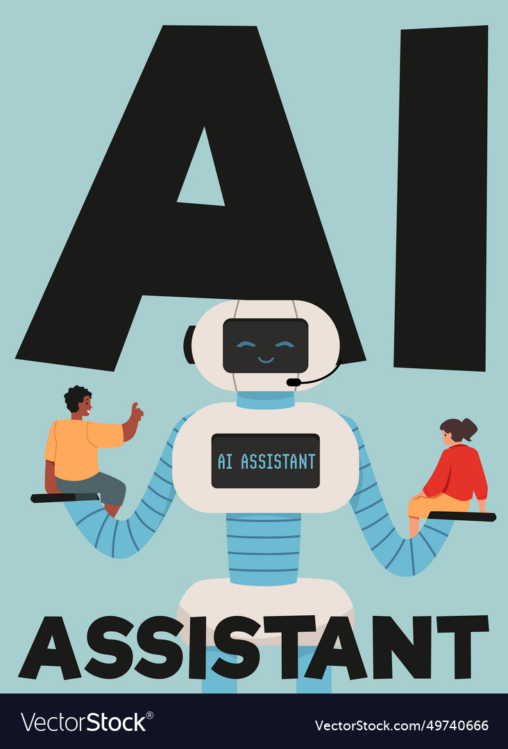 Ai artificial intelligence virtual assistant Vector Image
