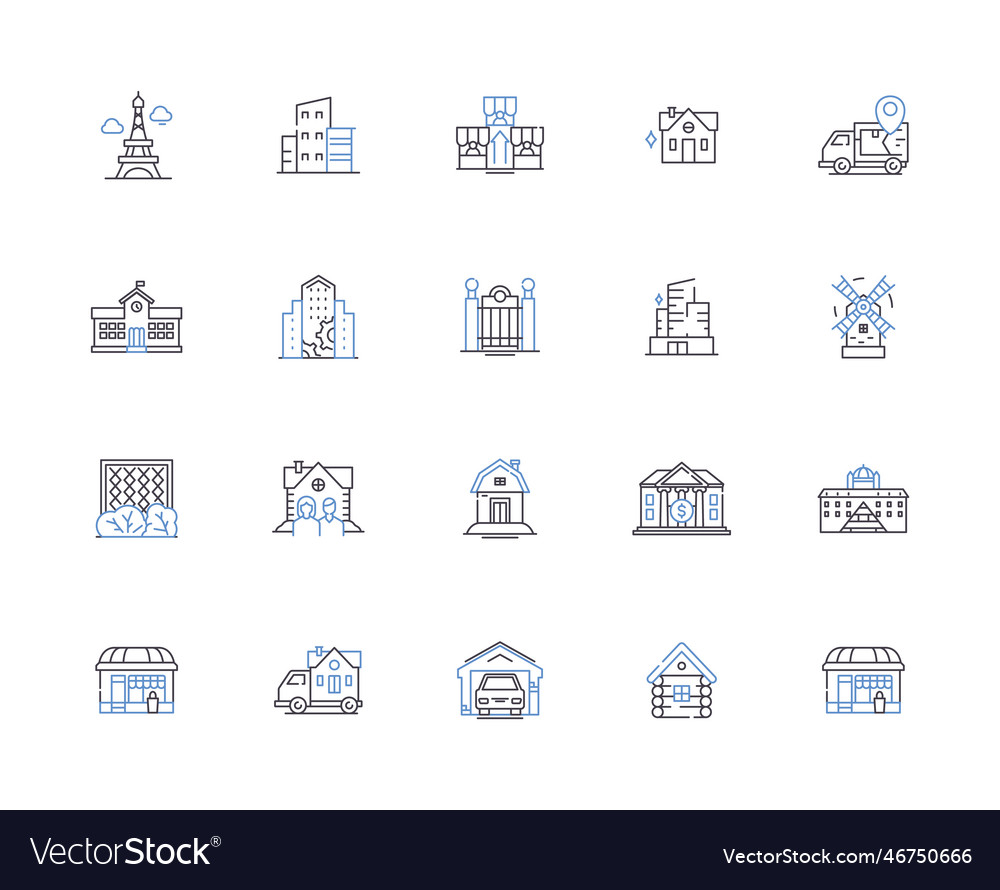 Architecture outline icons collection Royalty Free Vector