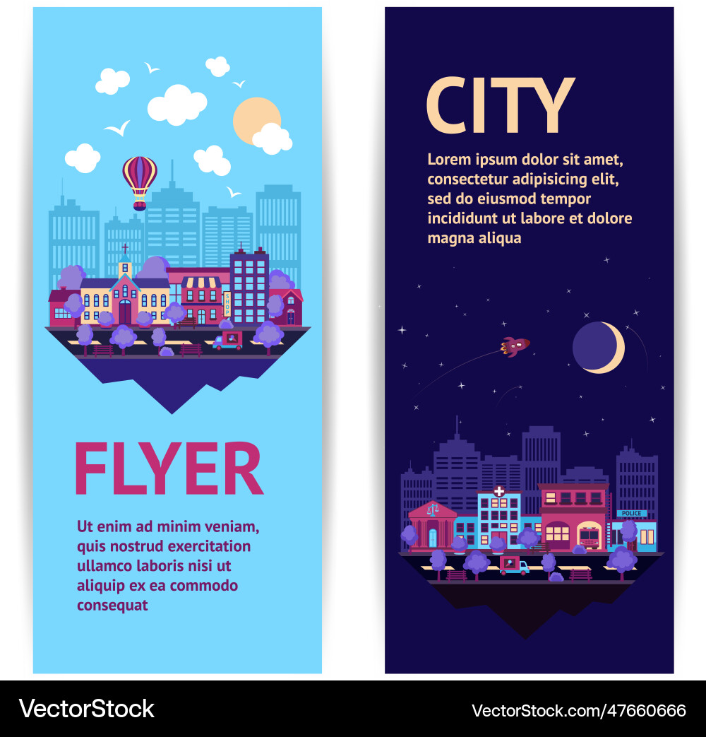 City banner vertical Royalty Free Vector Image