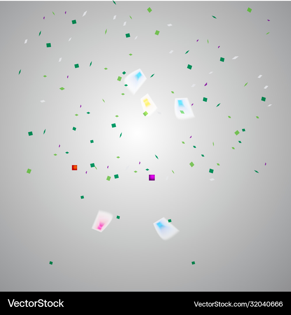 Colorful bright confetti isolated on transparent Vector Image