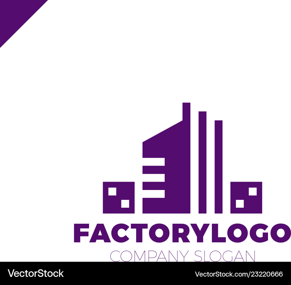 Construction firm factory or manifacture logo Vector Image