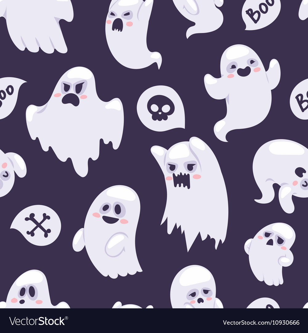 Ghost characters pattern Royalty Free Vector Image