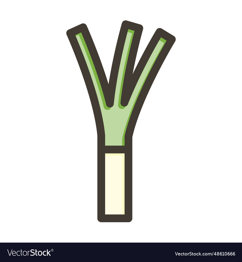 Leek thick line filled colors for personal Vector Image