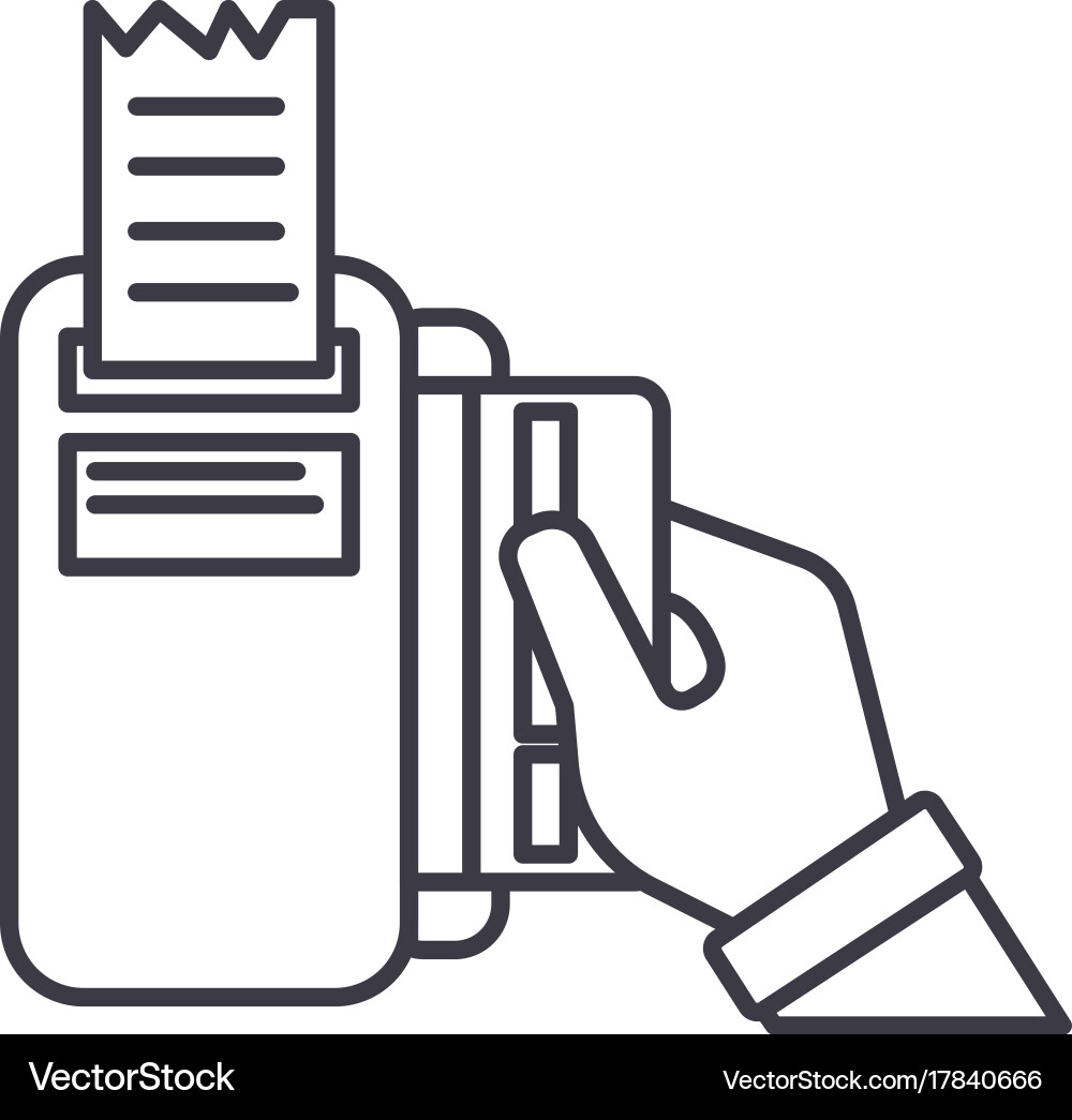 Payment by card line icon sign Royalty Free Vector Image