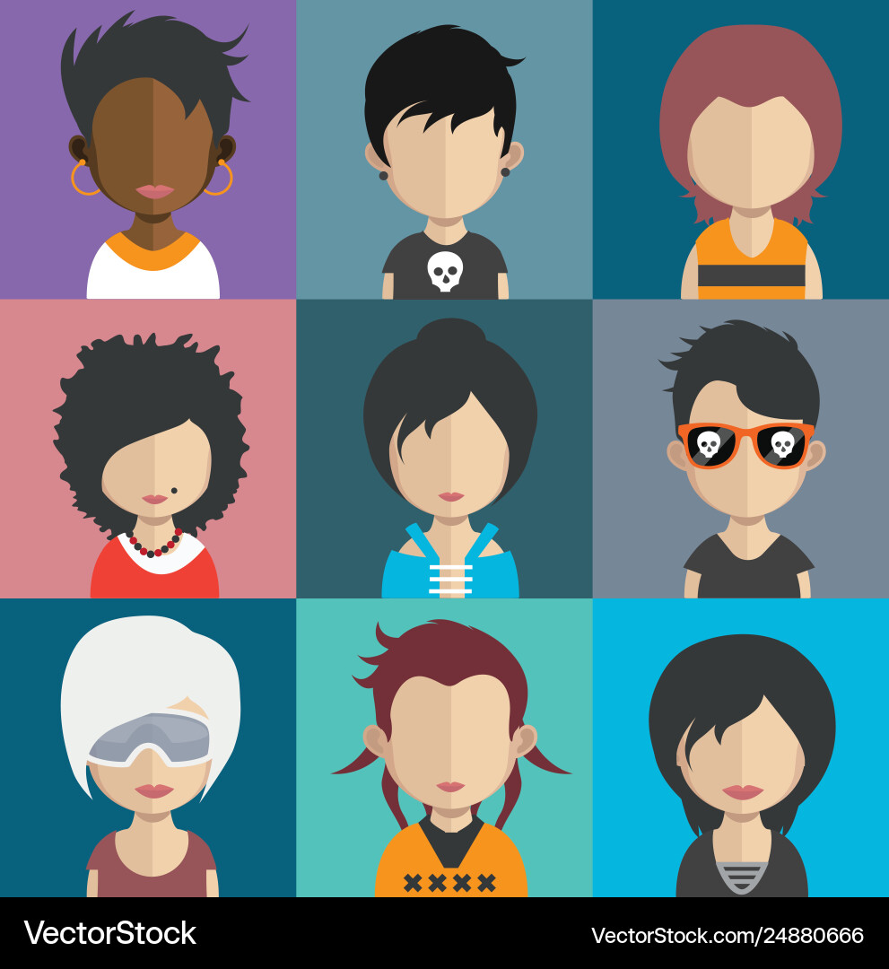 People avatars with colorful backgrounds Vector Image