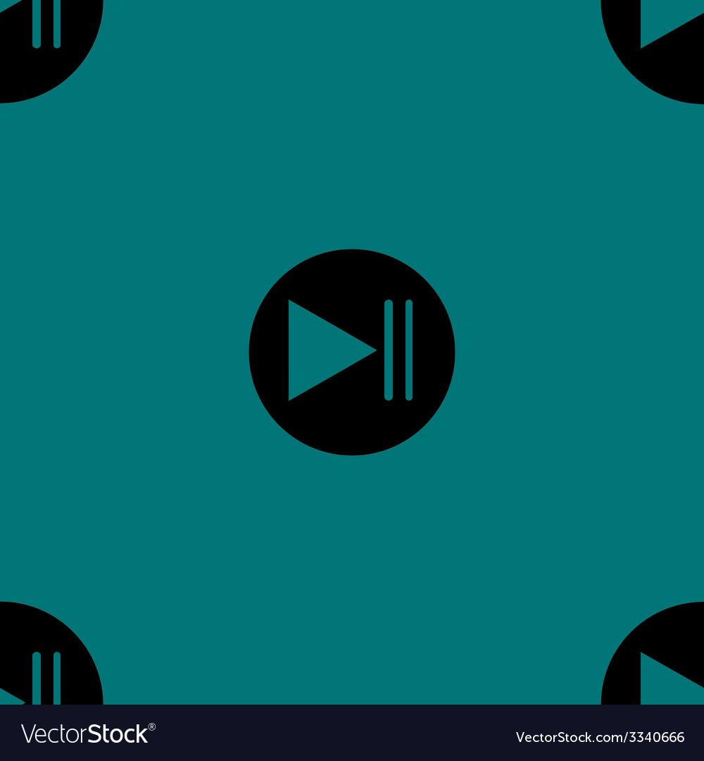 Play button web icon flat design seamless pattern Vector Image