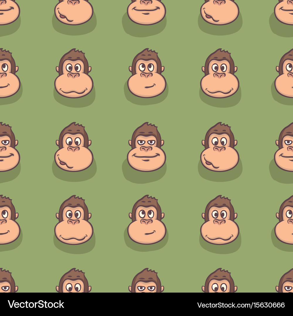 Seamless pattern with monkey faces Royalty Free Vector Image