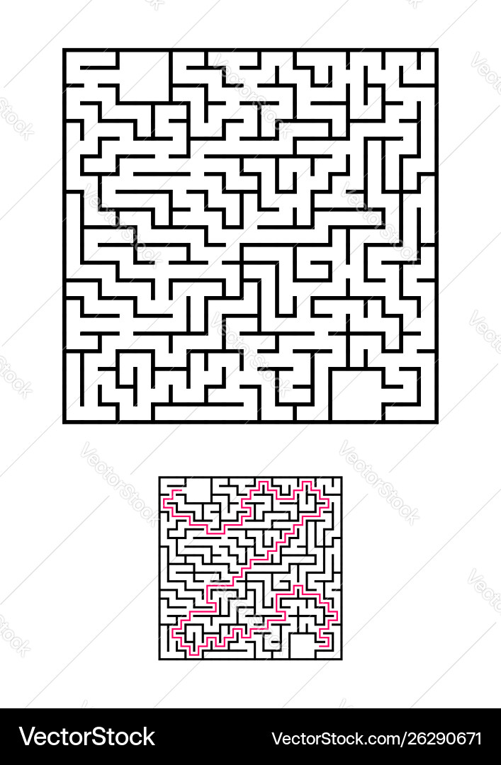 Abstract square maze game for kids puzzle Vector Image