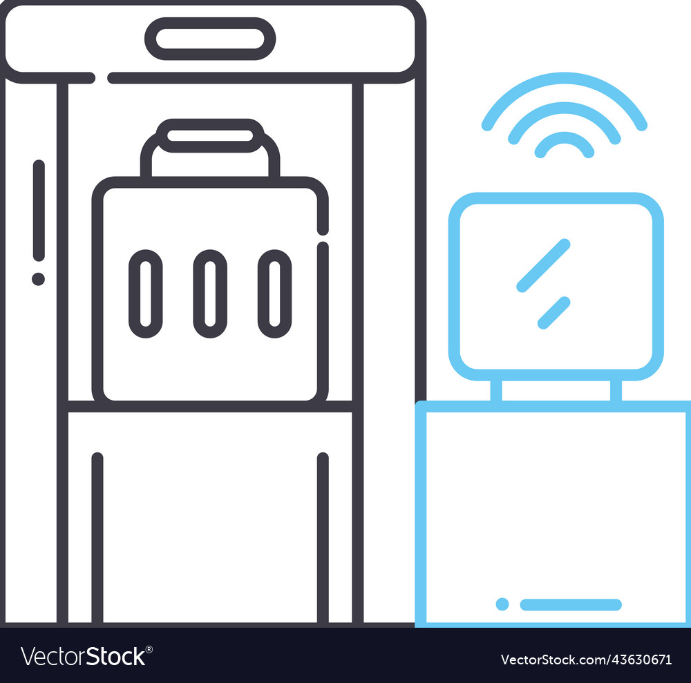 Baggage scanner line icon outline symbol Vector Image Baggage scanner line icon outline symbol Vector Image