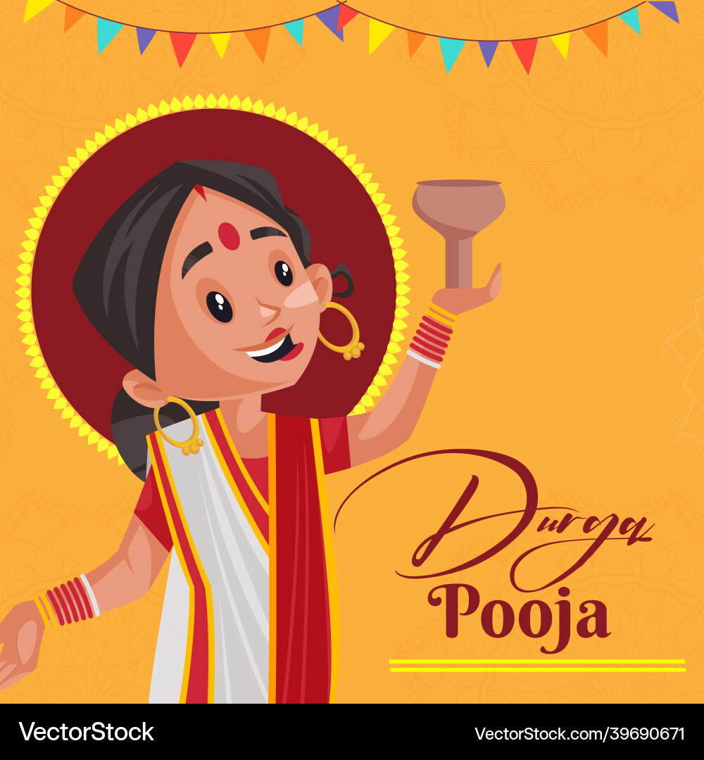 Banner design of durga pooja Royalty Free Vector Image