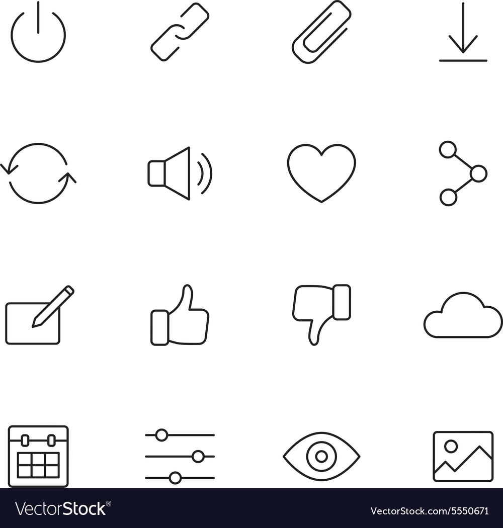 Basic interface icons Royalty Free Vector Image