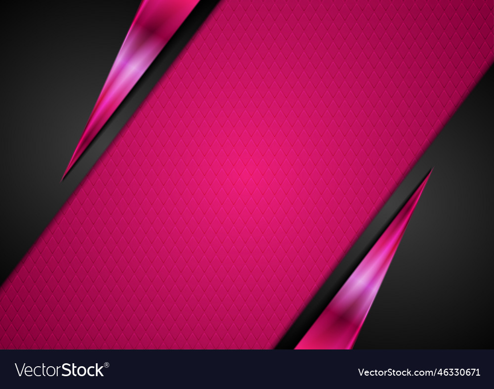 Black and pink glossy abstract corporate Vector Image