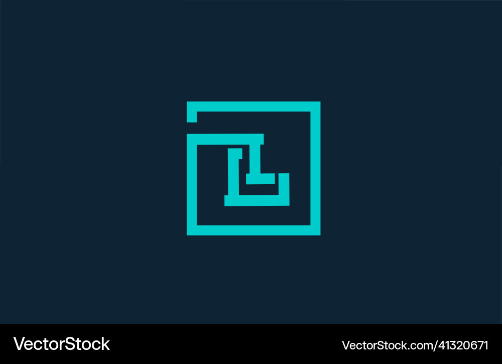 Blue line l alphabet letter logo icon design Vector Image