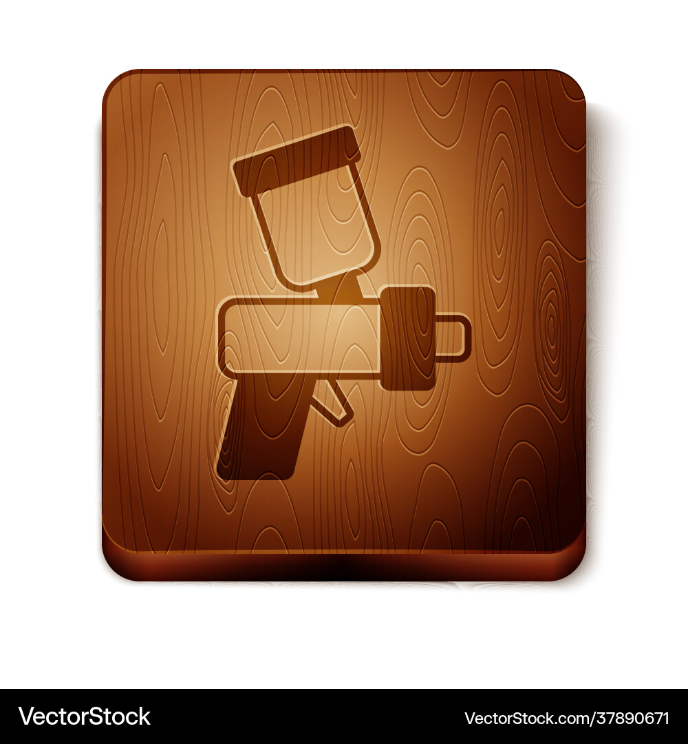 Brown paint spray gun icon isolated on white Vector Image