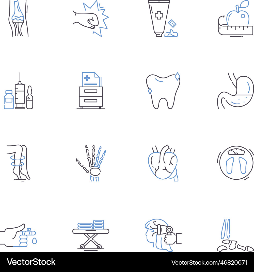 Discerning therapy line icons collection insight Vector Image