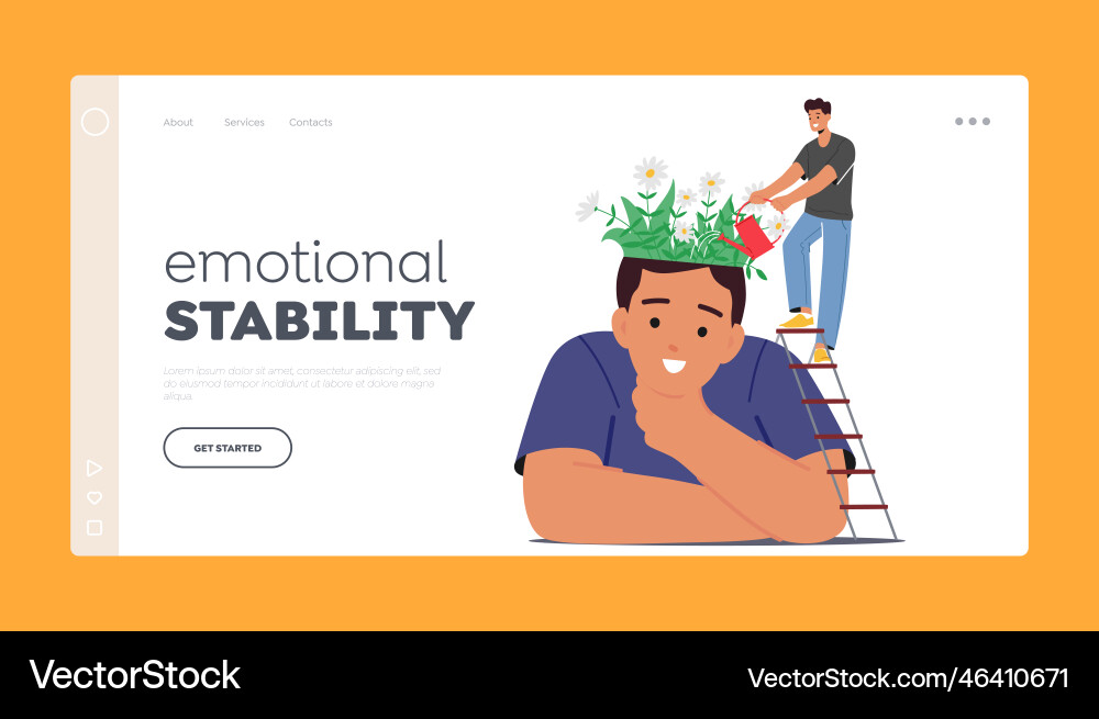 Emotional stability landing page template mental Vector Image