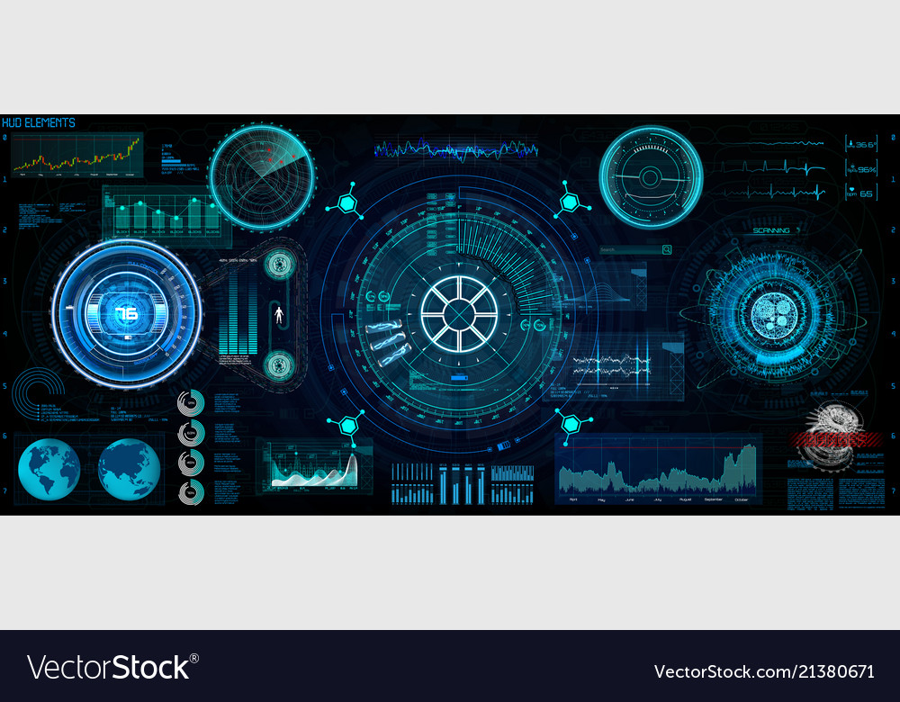 Futuristic concept hud gui style screen Royalty Free Vector