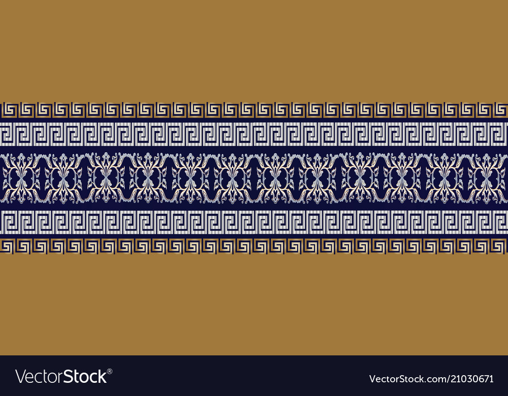 Meander seamless border baroque repeat pattern Vector Image