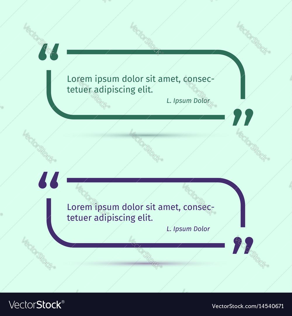 Quotation brackets line frames templates Vector Image