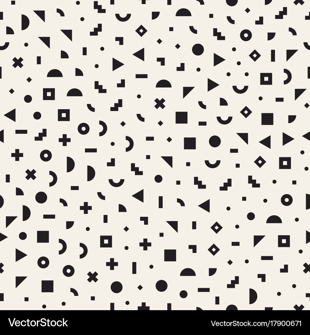 Scattered geometric shapes inspired by memphis Vector Image