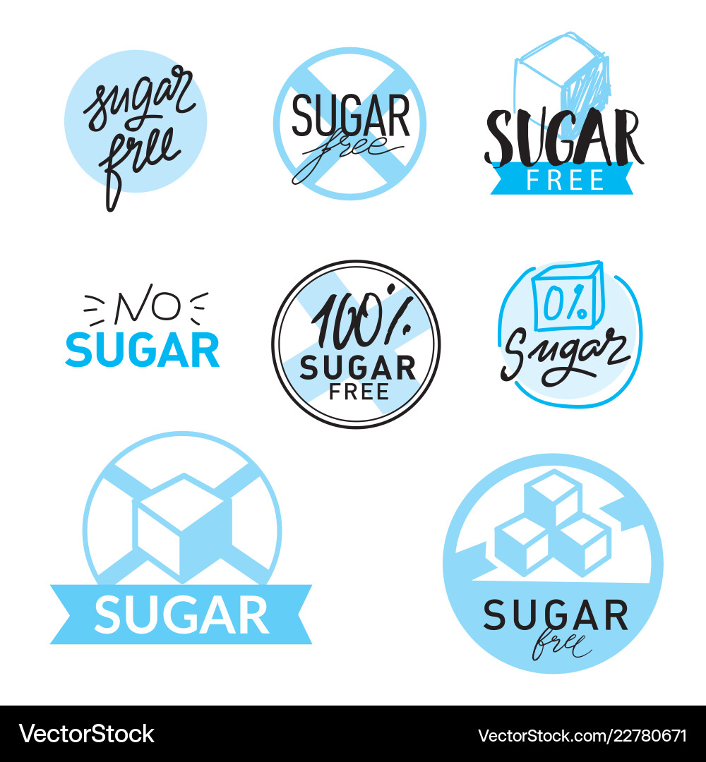 Set of label with text - sugar free Royalty Free Vector