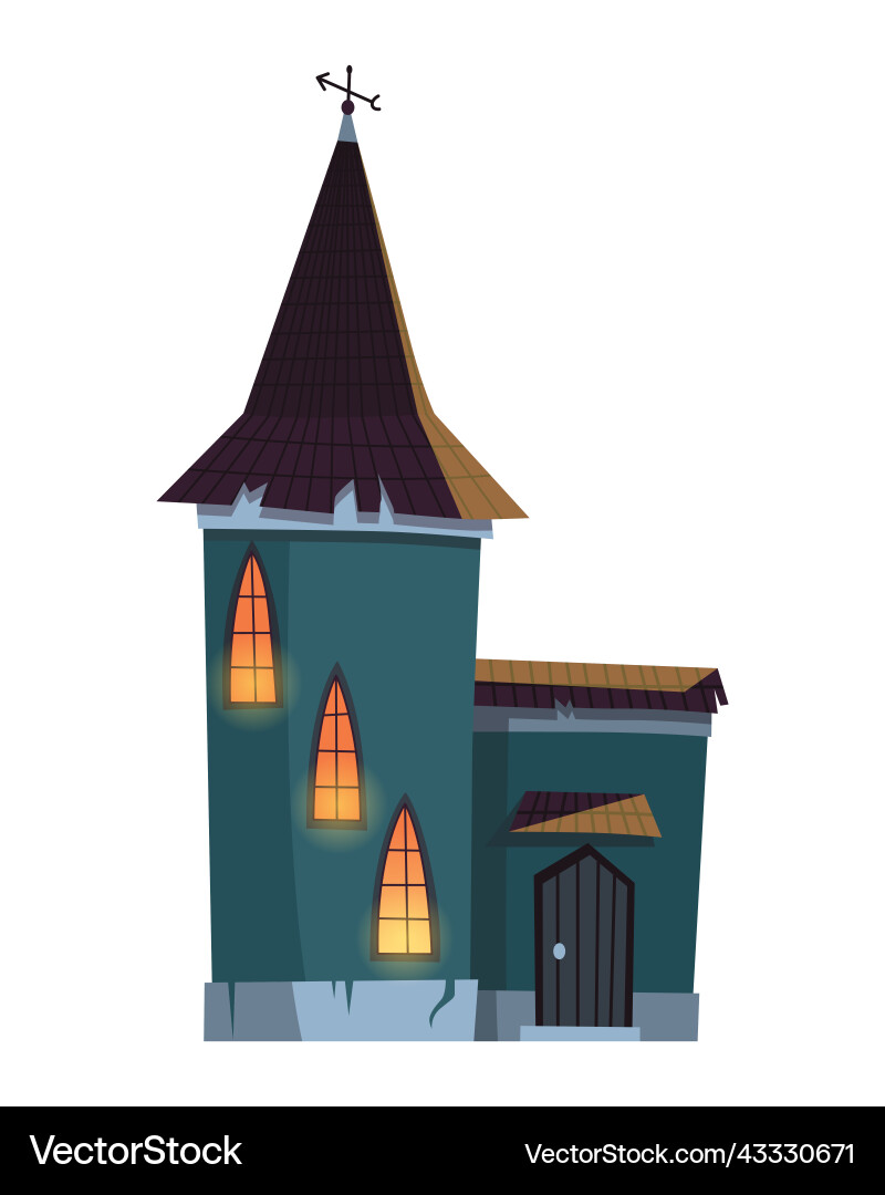 Spooky house dark scary in night horror Royalty Free Vector