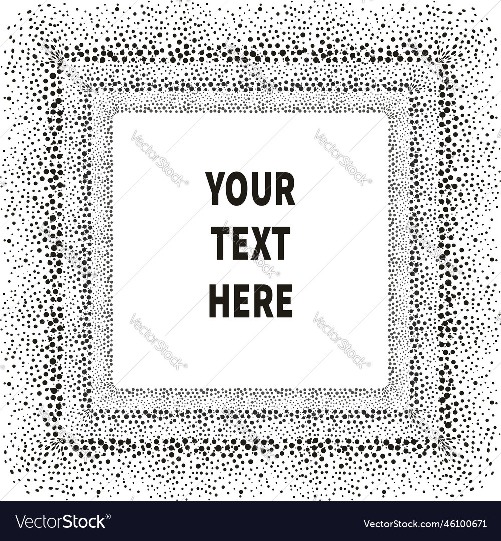 Square black dots frame Royalty Free Vector Image