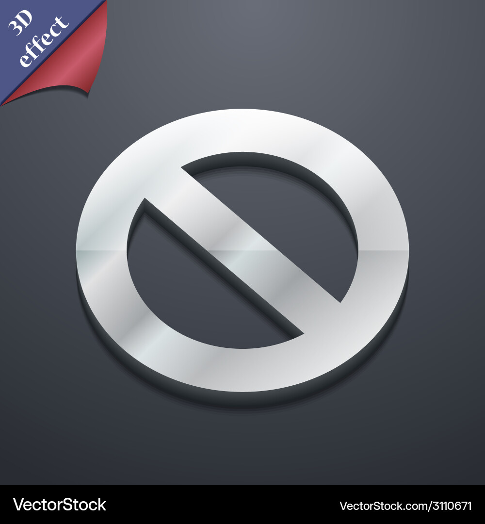 Stop icon symbol 3d style trendy modern design Vector Image