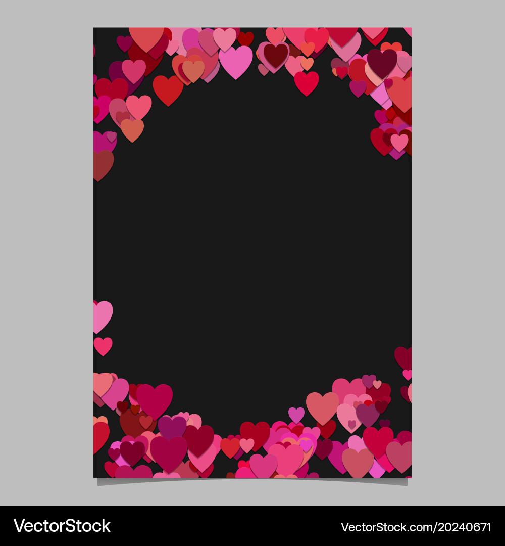 Trendy random heart brochure background template Vector Image