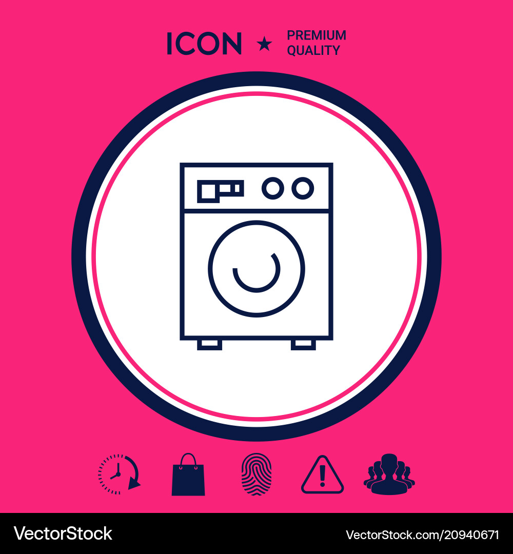 Washing machine linear icon Royalty Free Vector Image