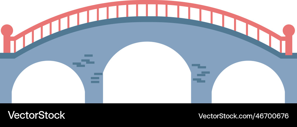 Brick and concrete old bridge city infrastructure Vector Image