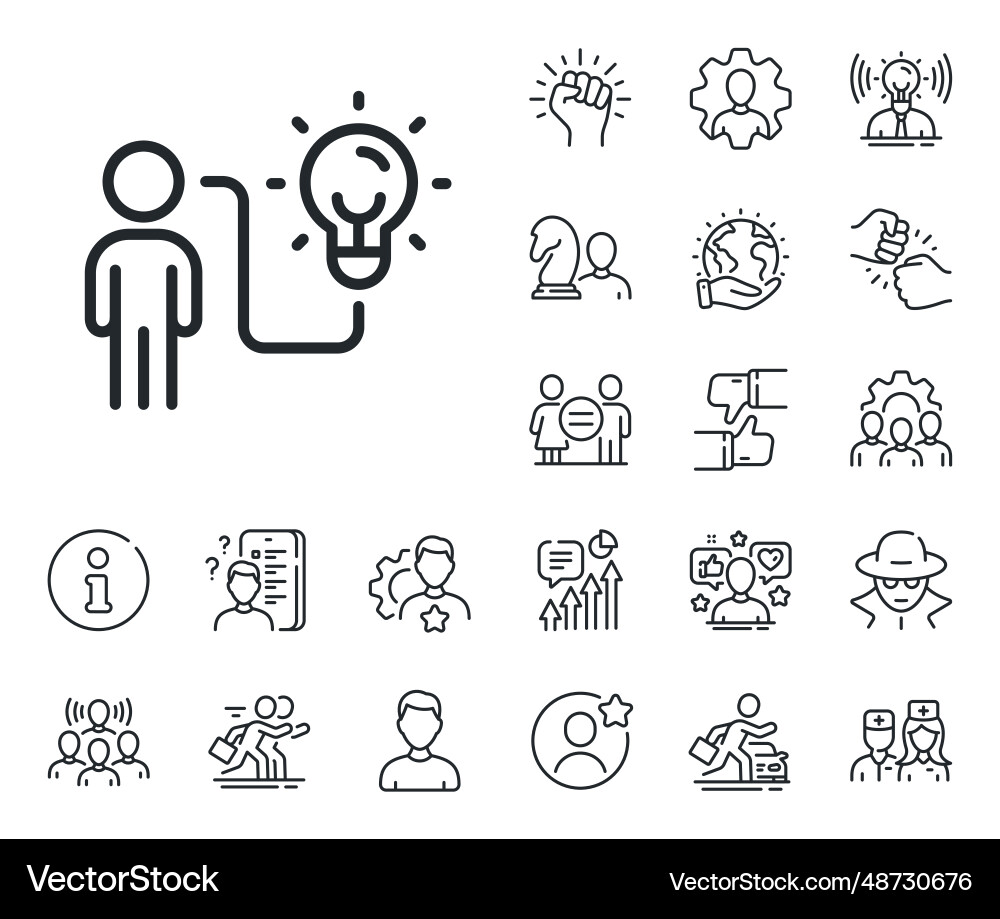 Business idea line icon person with lightbulb Vector Image
