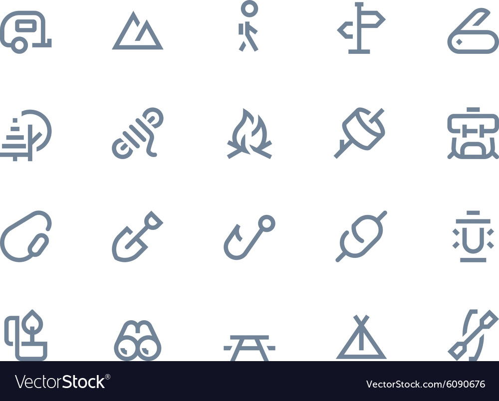 Camping icons line series Royalty Free Vector Image
