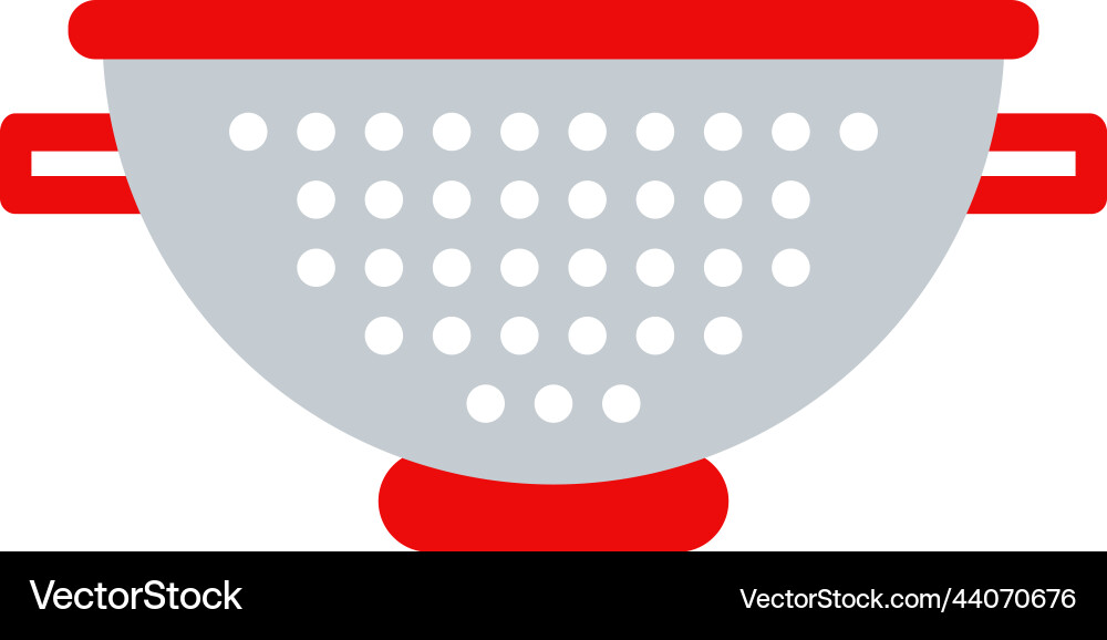 Colander icon kitchen utensil metal ccoking Vector Image