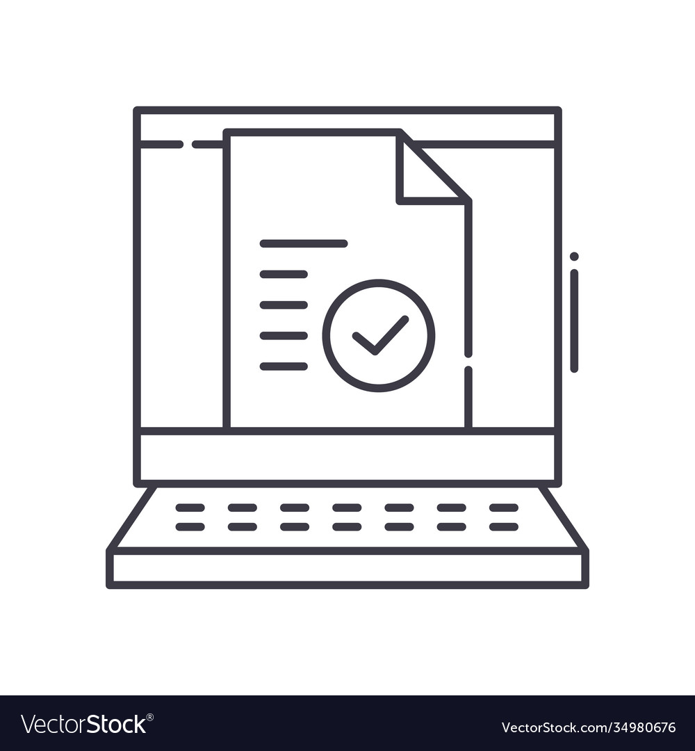 Document validity check icon linear isolated Vector Image