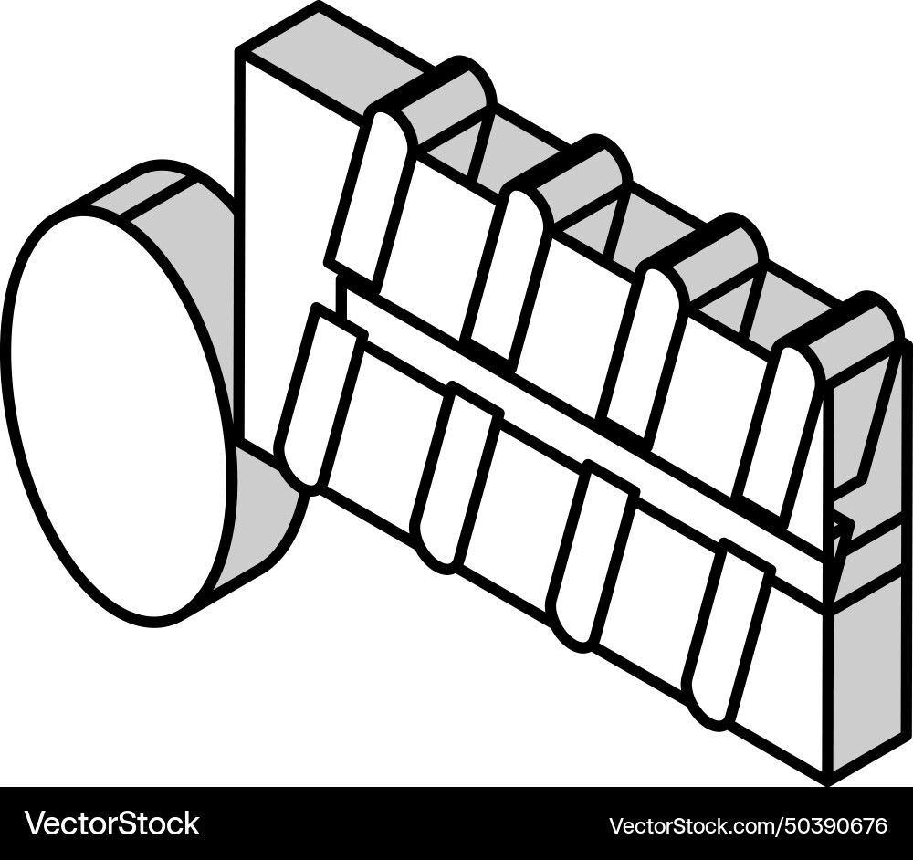 Epoxy coated fittings isometric icon Royalty Free Vector