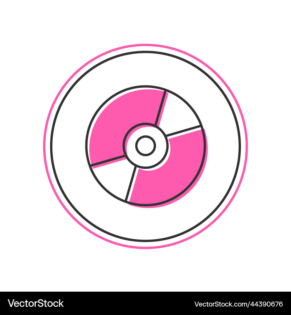 Filled outline vinyl disk icon isolated on white Vector Image